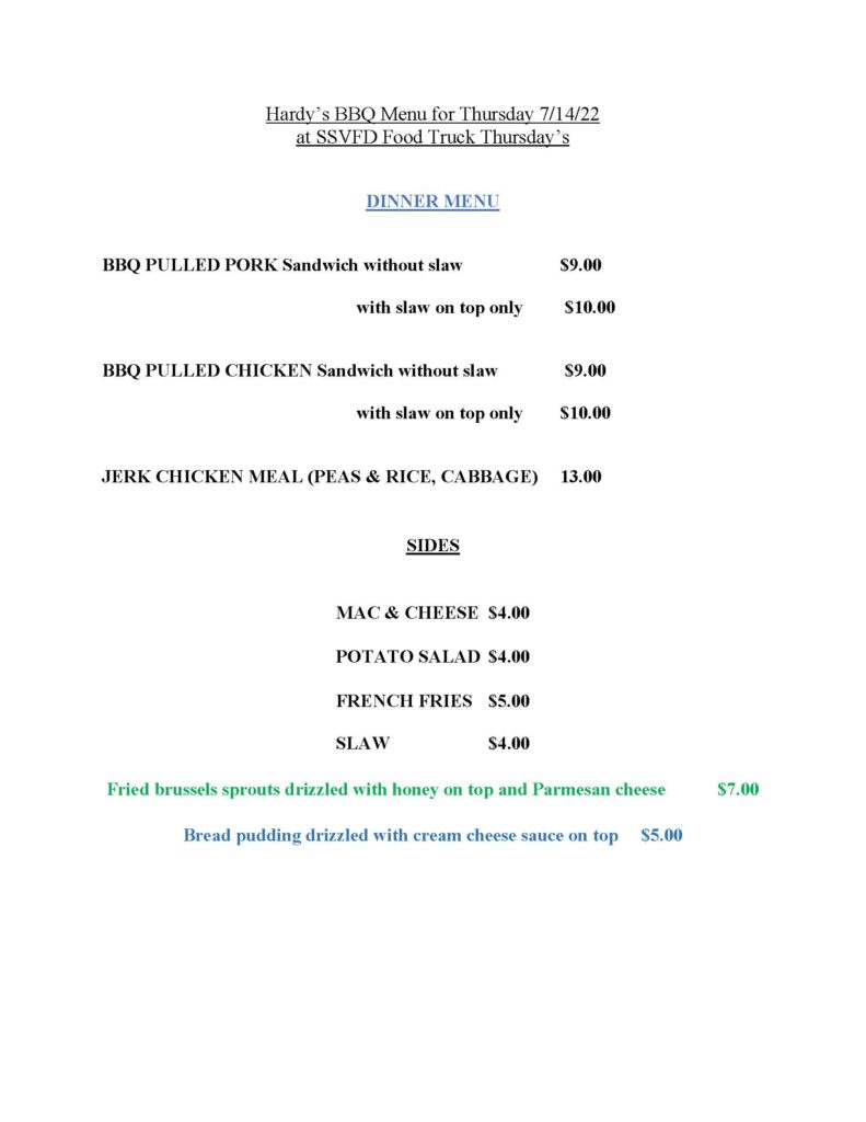 20220908 Food Truck Thursday - Sandy Spring Volunteer Fire Department